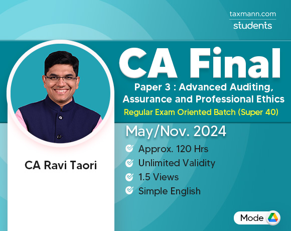 CA Final – Paper 3 | Audit | REGULAR EXAM ORIENTED BATCH (SUPER 40 ...