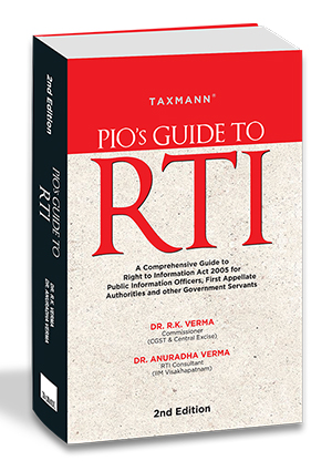 PIO's Guide to RTI by R.K. Verma et al. | Taxmann Books